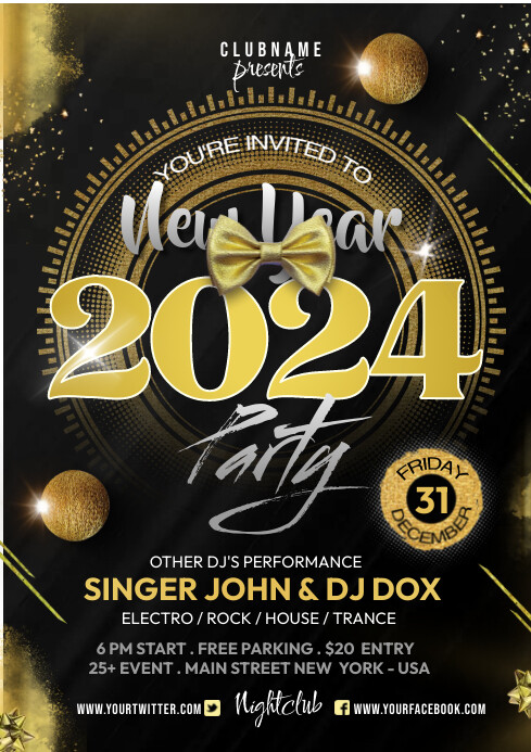 Plantilla de New Year 2024 Party | PosterMyWall