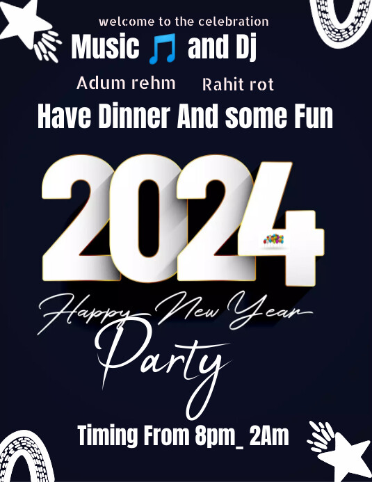 Plantilla de New year 2024 flyer design poster design temp | PosterMyWall