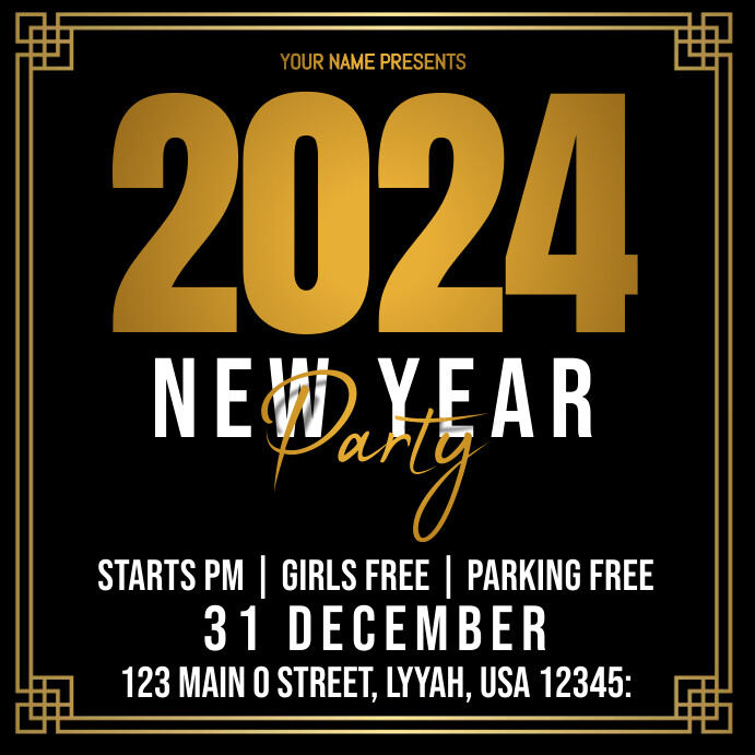 new year 2024 party Template | PosterMyWall