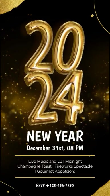 New Year 2024 Party Template | PosterMyWall