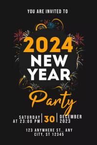 New Year Party 2024 Template | PosterMyWall