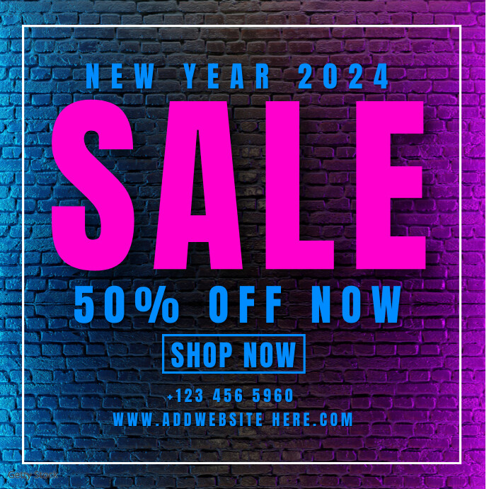 new year 2024 sale Instagram post Template | PosterMyWall