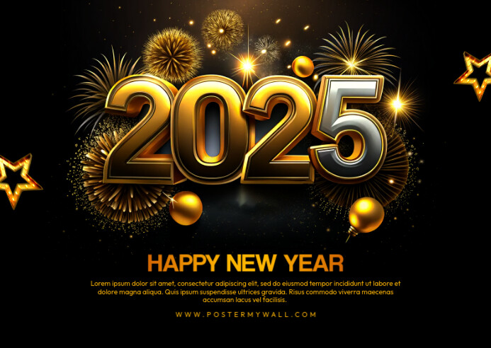 New Year 2025 Celebration ad Template | PosterMyWall