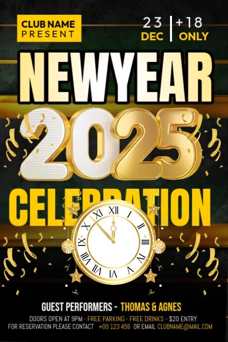 Copy of New Year 2025 Celebration | PosterMyWall