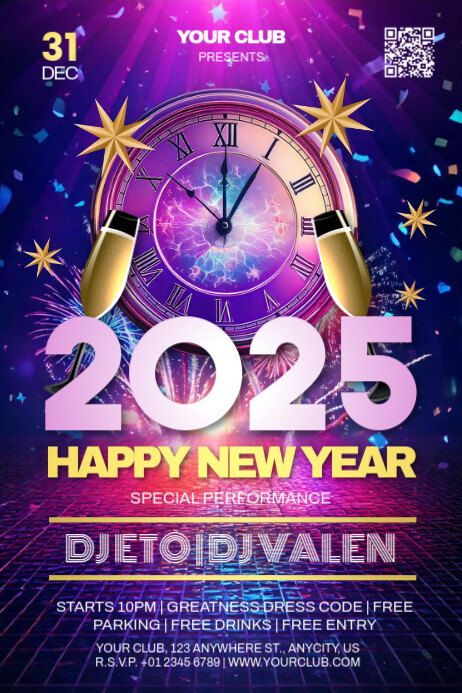 Plantilla de New Year 2025 Celebration Event Flyer | PosterMyWall