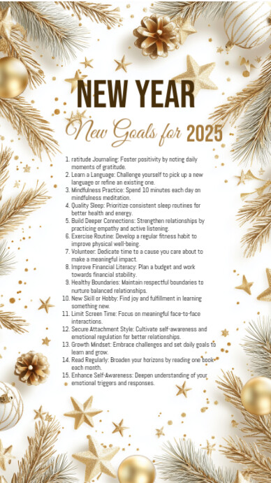 New Year 2025 Goals Template | PosterMyWall