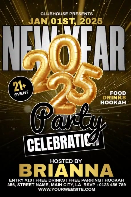 New Year 2025 Party Template | PosterMyWall