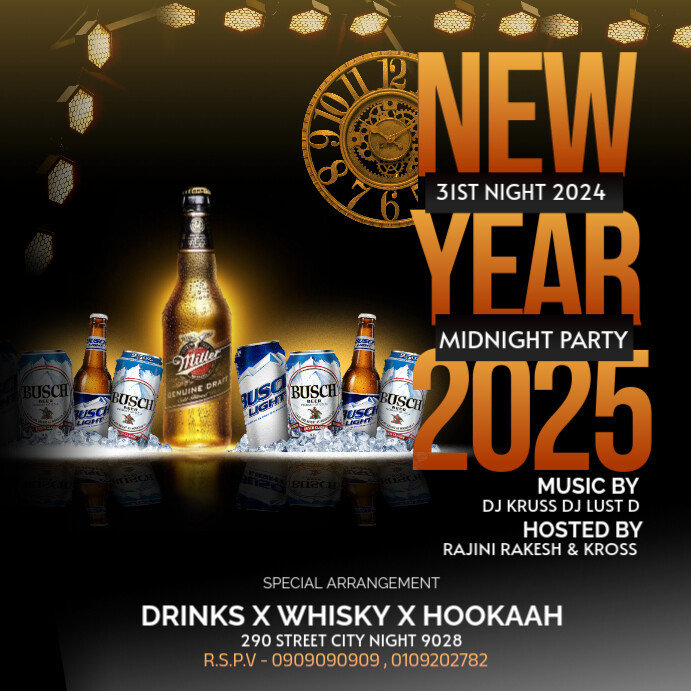 new year 2025 party Template | PosterMyWall