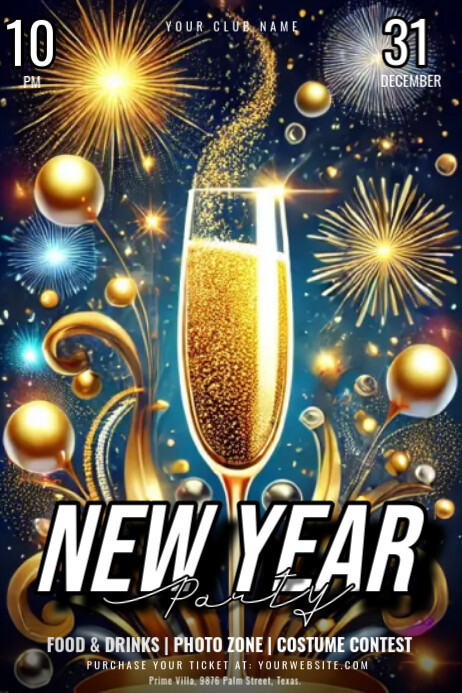 New Year 2025 Party Poster Template | PosterMyWall