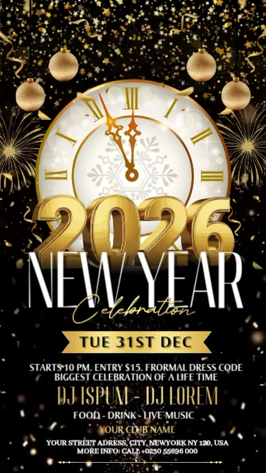 Copy of New Year 2026 Celebration Invitation Instagram Story | PosterMyWall