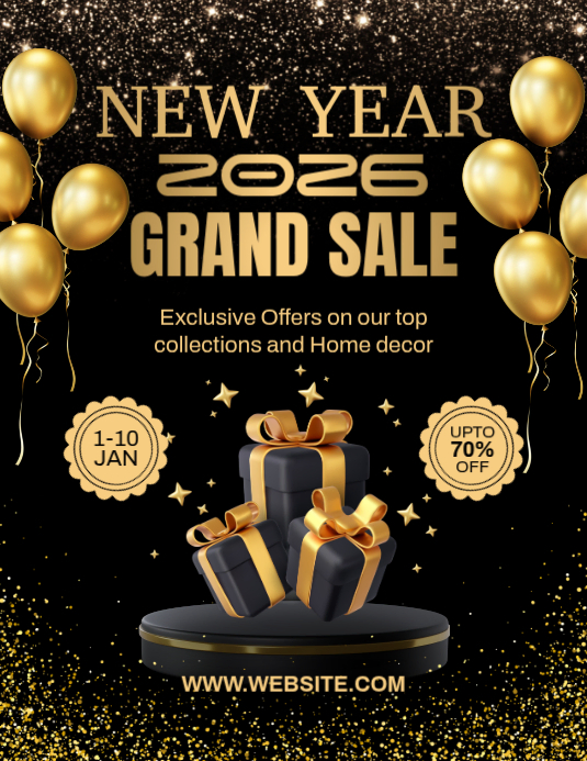 New Year 2026 Grand Sale Poster Template | PosterMyWall