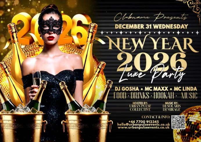 New Year 2026 Masked Party Template | PosterMyWall