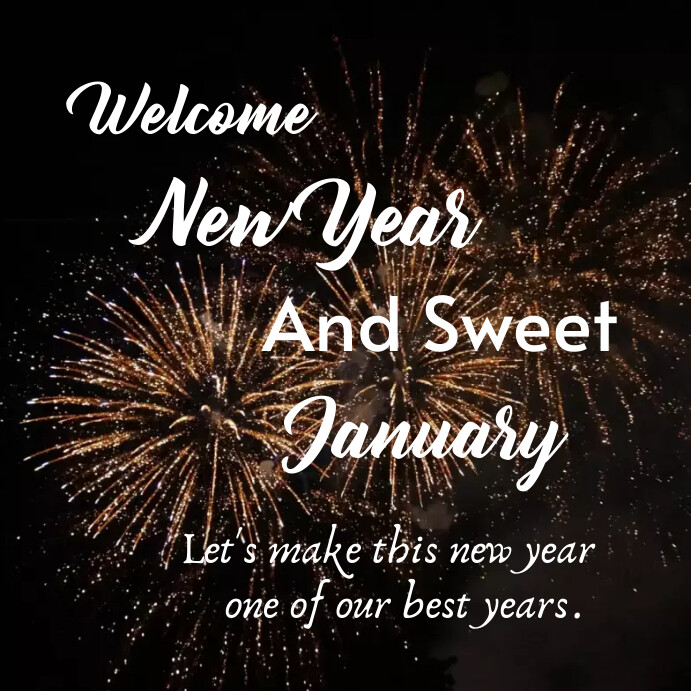 New year and January Instagram post Template | PosterMyWall