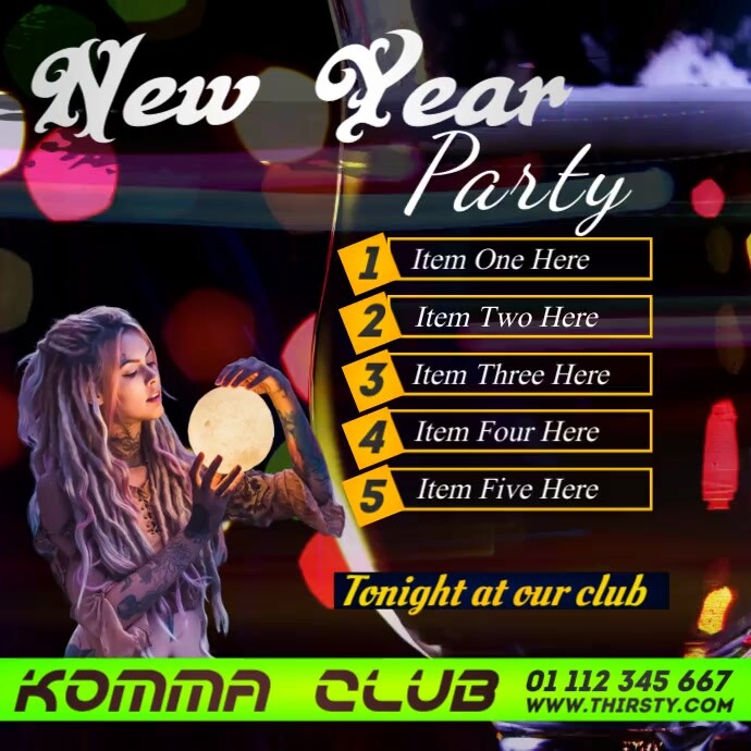 new year bar/club event Template | PosterMyWall