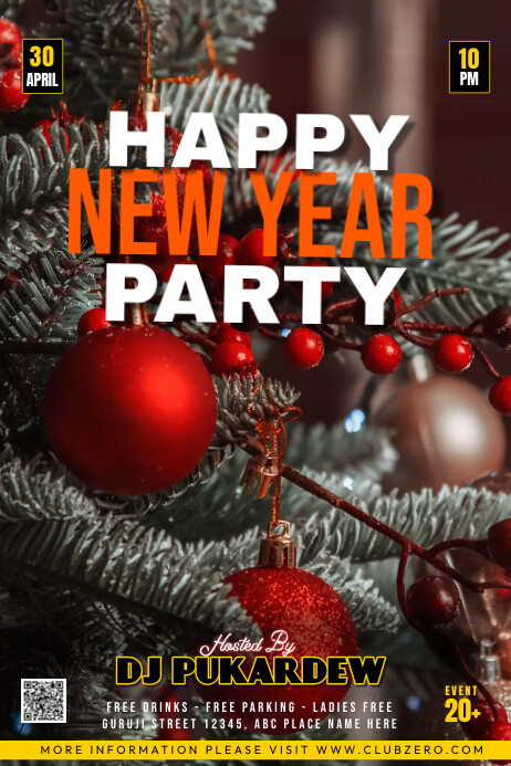 new year bar/club event Template | PosterMyWall