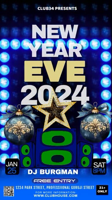 new year bar/club event Template | PosterMyWall