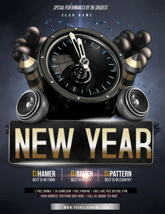 New year bash Template | PosterMyWall