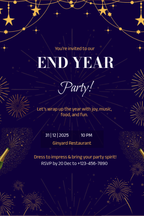 New Year Bash New Year Party Poster Template | PosterMyWall
