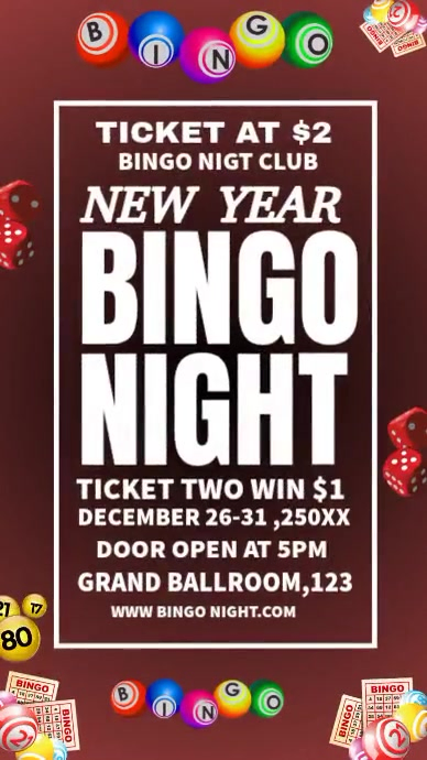 New Year Bingo Night Template | PosterMyWall