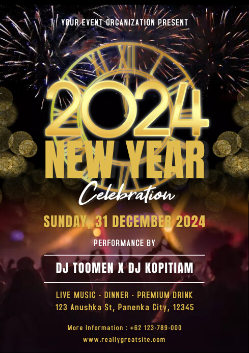 New Year Celebration 2024 Template | PosterMyWall
