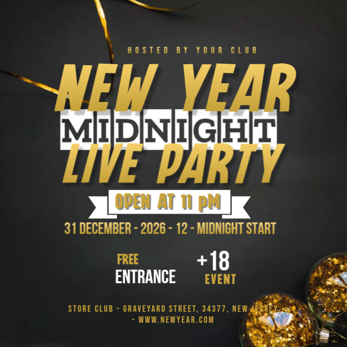 New Year Celebration Ads Template | PosterMyWall