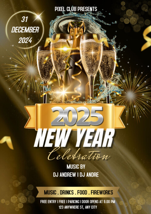 New Year Celebration Party Template | PosterMyWall