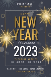 New Year Invitation Card Poster Template | PosterMyWall