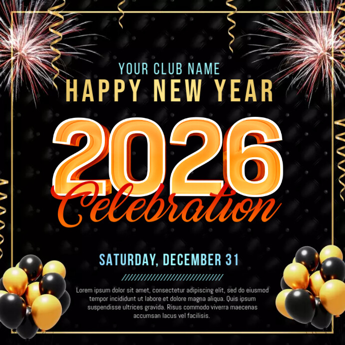 De Plantilla de Fiesta de Celebración de año Nuevo | PosterMyWall