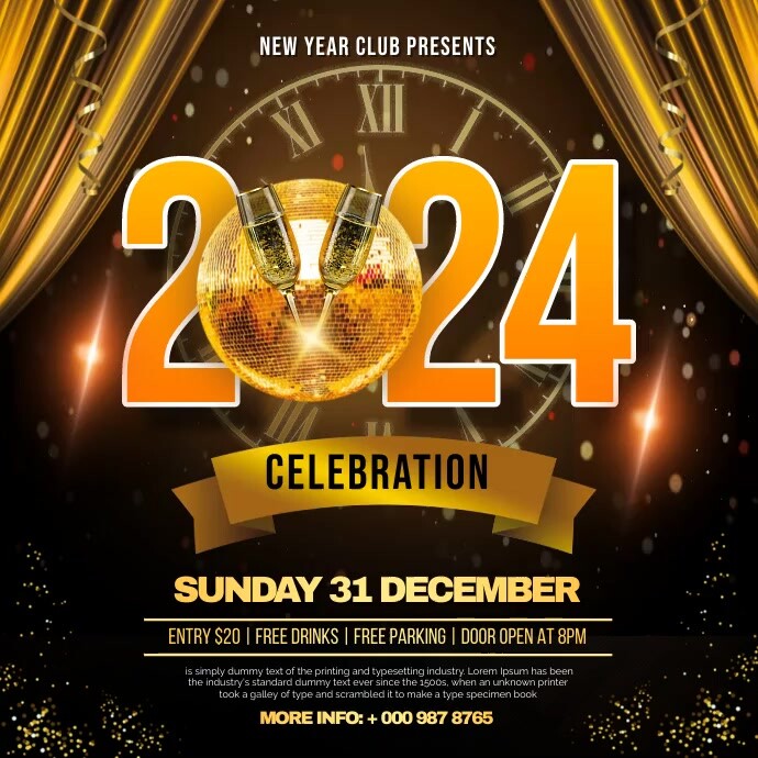 new year celebration video ads flyer Template | PosterMyWall
