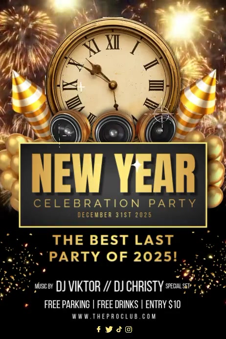 New Year Celebration Video Template | PosterMyWall