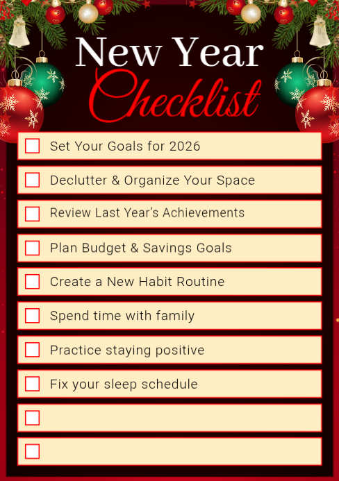 New Year Checklist Template | PosterMyWall