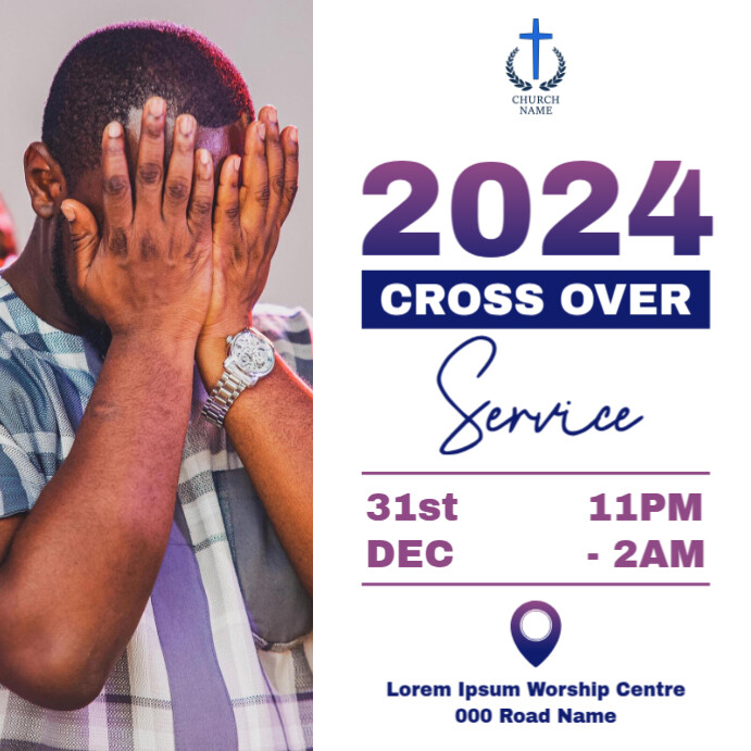 Copy of new year church cross over service | PosterMyWall