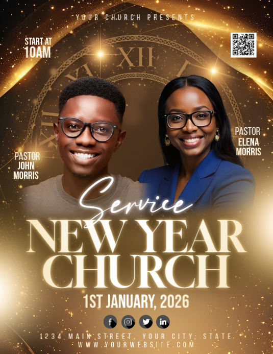 New year church Flyer Template | PosterMyWall