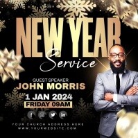 new year church cross over service 2023 Template | PosterMyWall