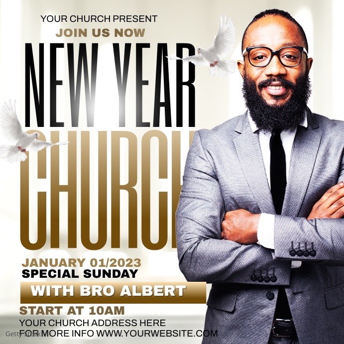 New year church flyer Template | PosterMyWall