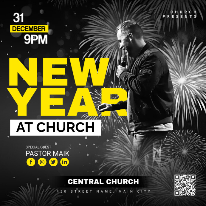 New Year Church Instagram Post Template | PosterMyWall