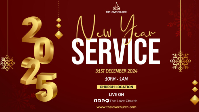 New year church service Template | PosterMyWall