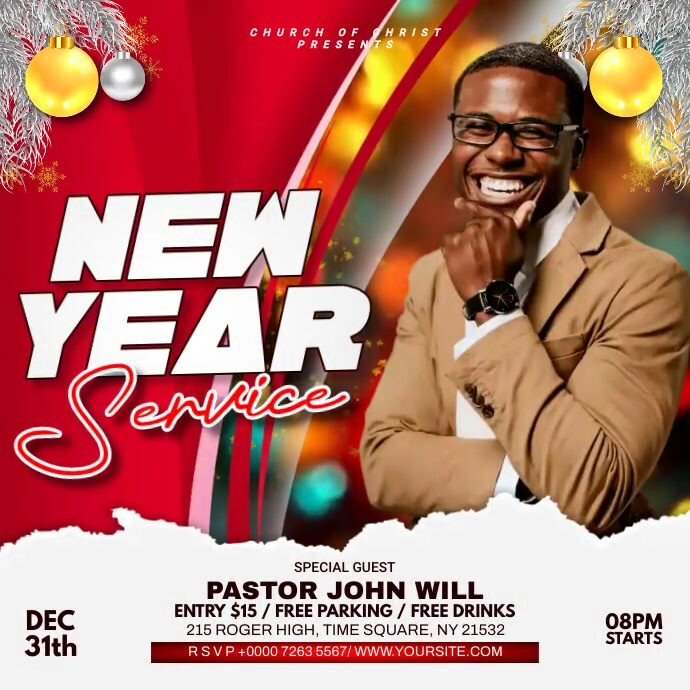 Plantilla de New year church service | PosterMyWall