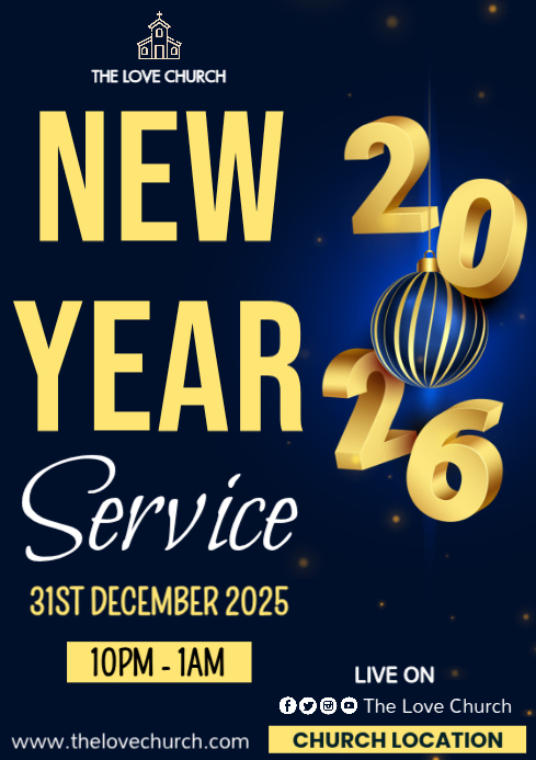 New year church service Template | PosterMyWall