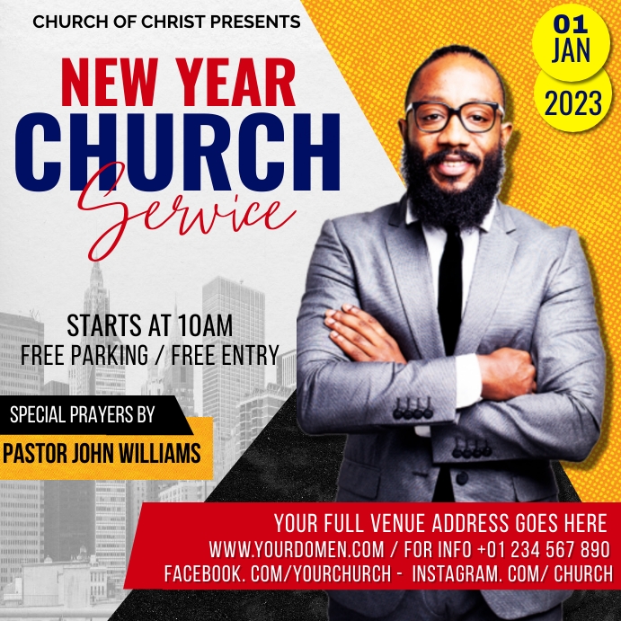 New year church service Template | PosterMyWall
