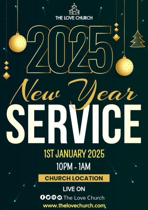New year church service Template | PosterMyWall