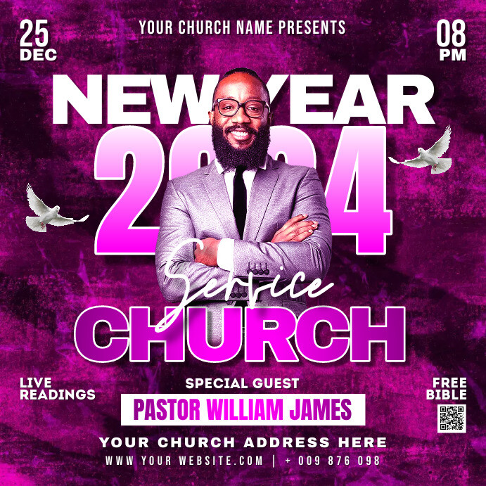 new year church service flyer Template | PosterMyWall
