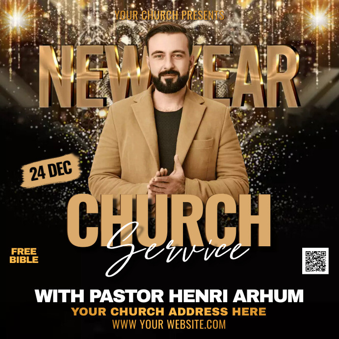 new year church service flyer Template | PosterMyWall