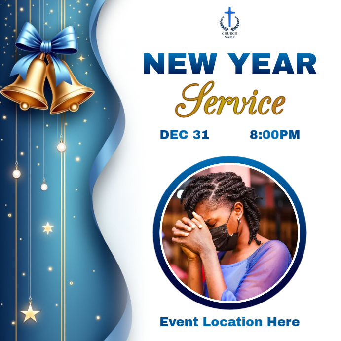 New year church service flyer template | PosterMyWall
