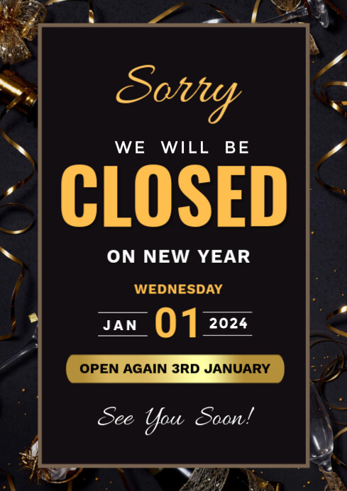 Copy of New year closed template | PosterMyWall