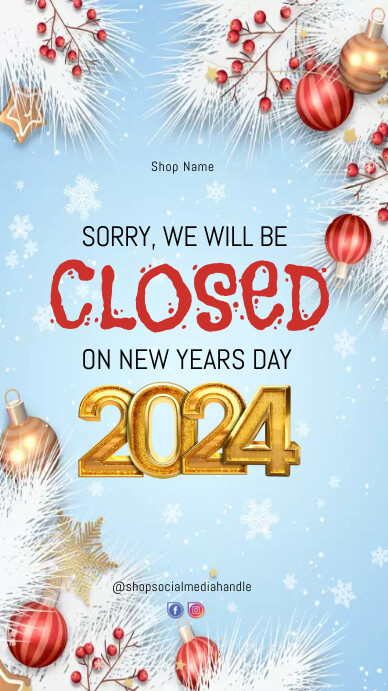New Year Closing Noticed Template | PosterMyWall