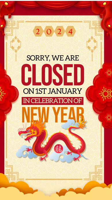 New Year Closing Noticed Template | PosterMyWall