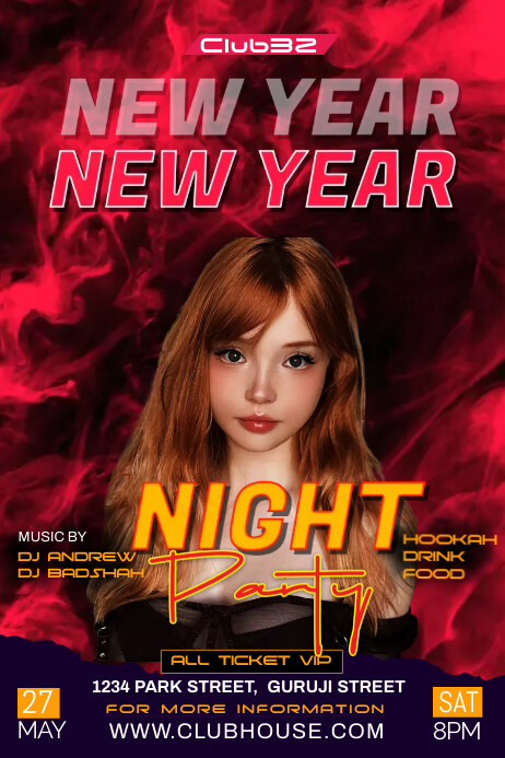 new year club party Template | PosterMyWall