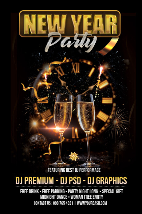 new year club party Template | PosterMyWall