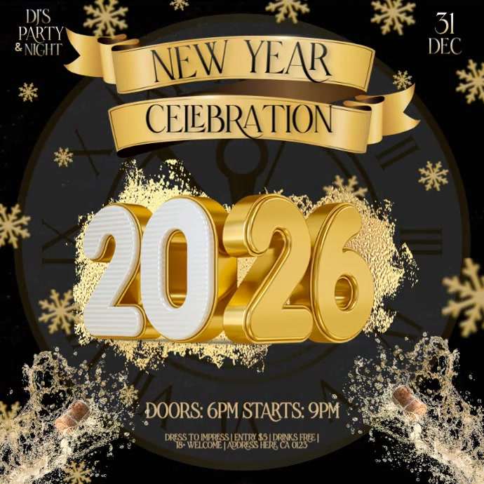 new year club party event design template | PosterMyWall